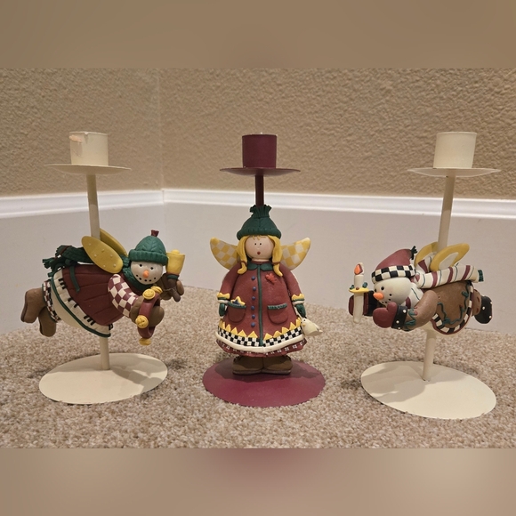 Debbie Mumm | Holiday | Debbie Mumm Folk Art Candle Holders 200 | Poshmark